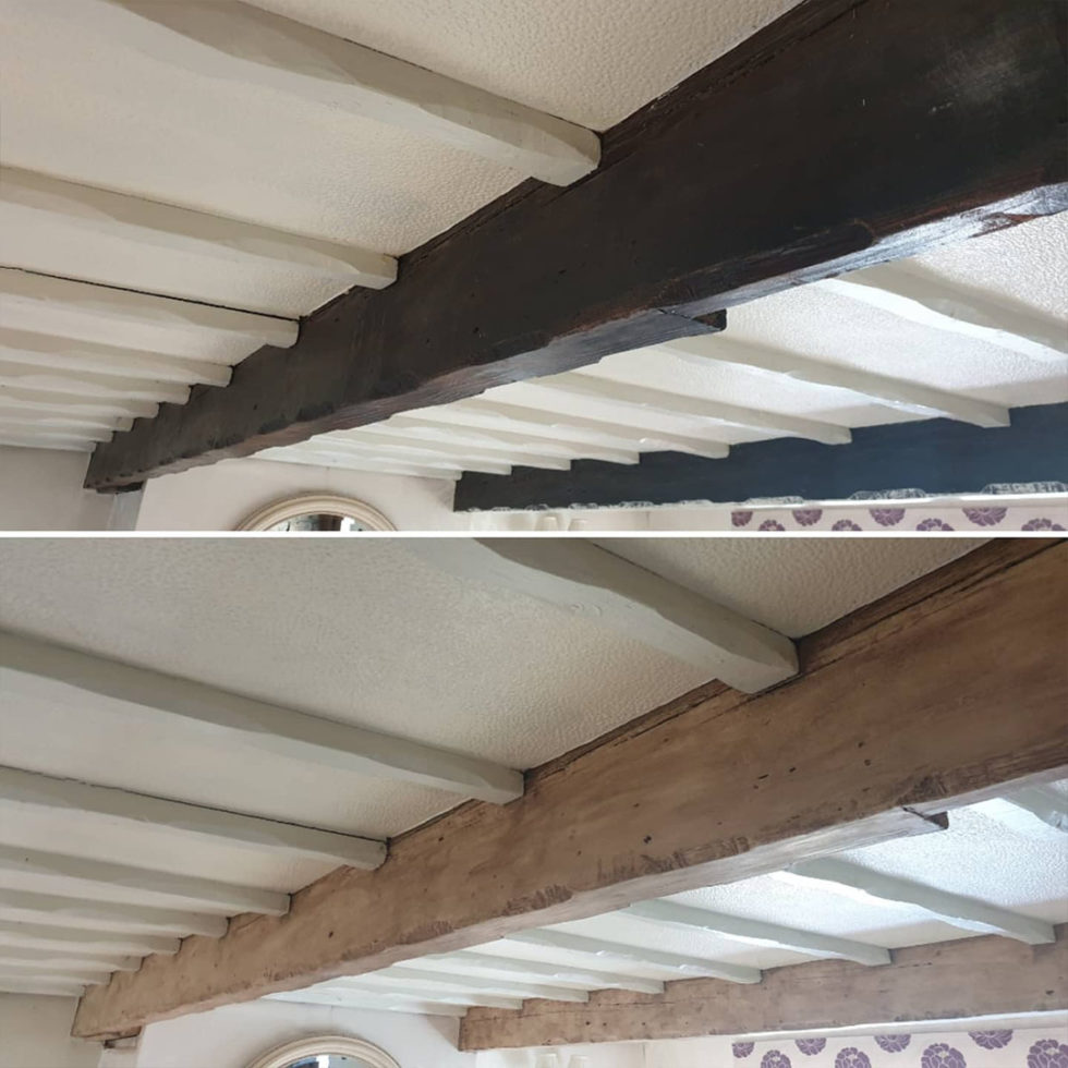 Dark Brown Beams to a Antique Oak - Yorkshire Beam Renovation