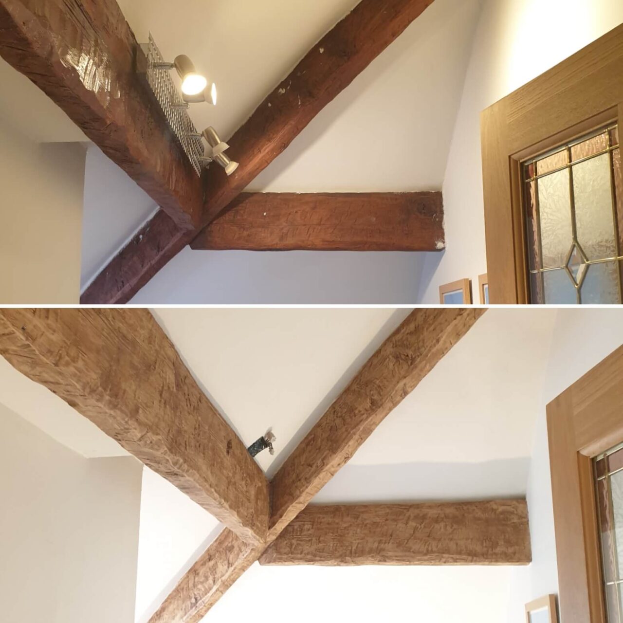 Reddish Brown Beams to an Antique Oak - Yorkshire Beam Renovation